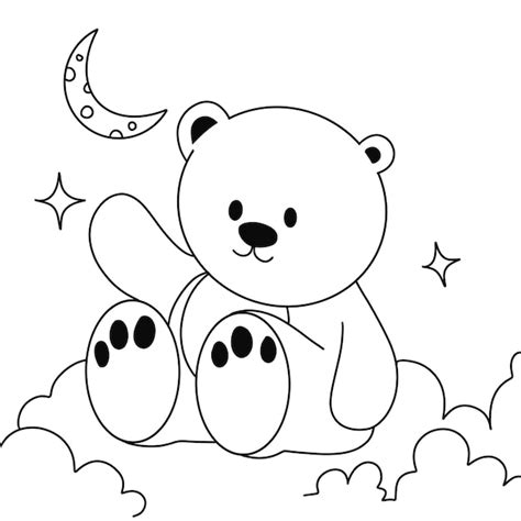 Dibujo Para Colorear Oso Vector Premium
