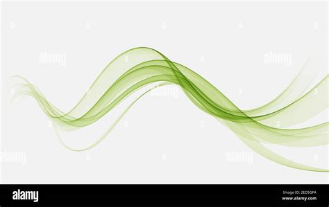 Abstract Green Wavy Lines Color Vector Background Smoke Transparent