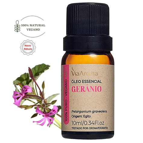 Óleo Essencial de Gerânio 10ml Via Aroma Totus Tuus Cosméticos