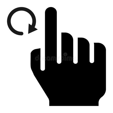 Gire Los Gestos Sólidos Correctos Del Icono Del Tacto Y De Mano