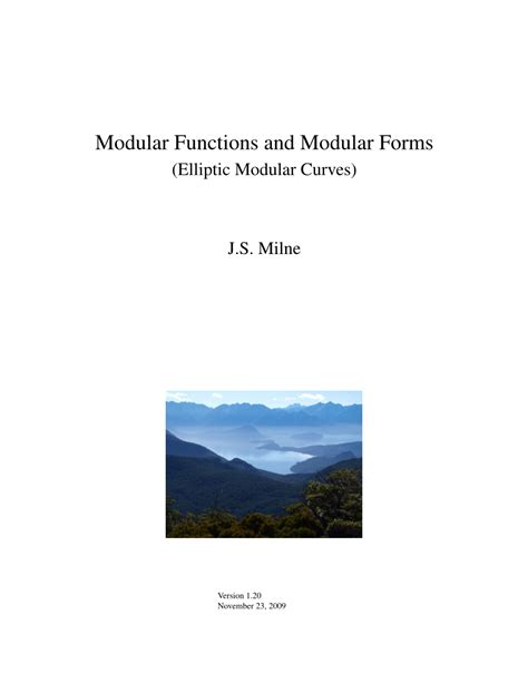 modular functions and modular forms elliptic modular curves docslib