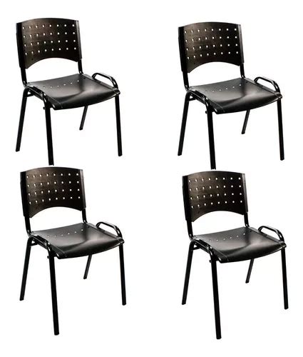 Silla Fija Patas Apilable Oficina Ca O Y Plastico Pack X En Venta En
