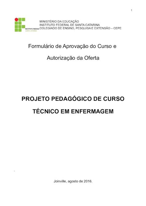 PDF PROJETO PEDAGÓGICO DE CURSO TÉCNICO EM cs ifsc edu br portal