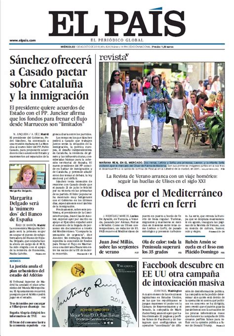 Las portadas de los periódicos de hoy miércoles 1 de agosto de 2018