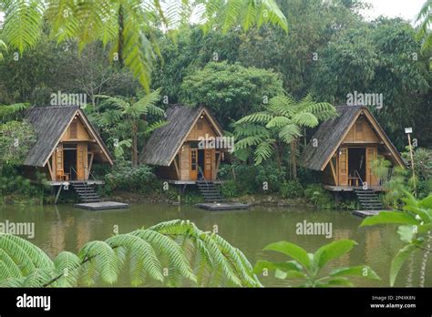 Bandung Indonesia February Panorama Of A Lake Surrounded By