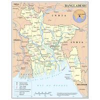 Detallado mapa político y administrativo de Bangladesh con carreteras y
