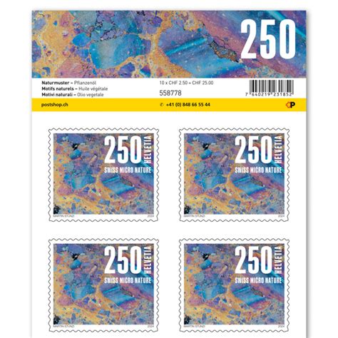 Briefmarken CHF 2 50 Pflanzenöl Bogen mit 10 Marken kaufen auf