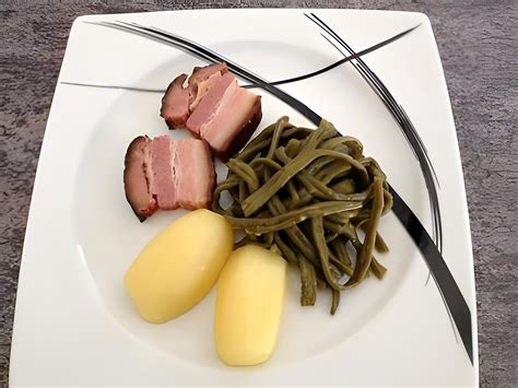 Recette de Haricots vert au lard fumé