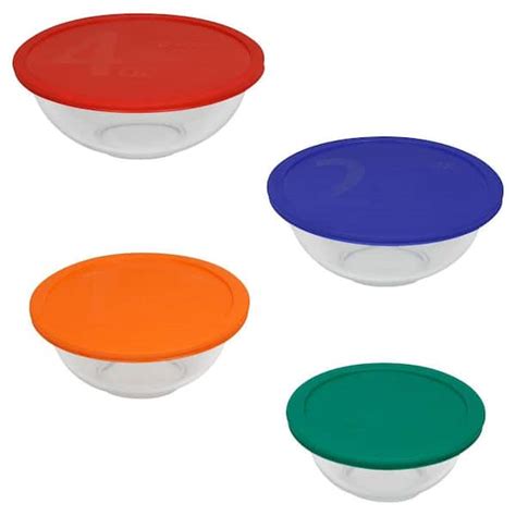 Pyrex Smart Essentials Piece Glass Mixing Bowl Set With Assorted