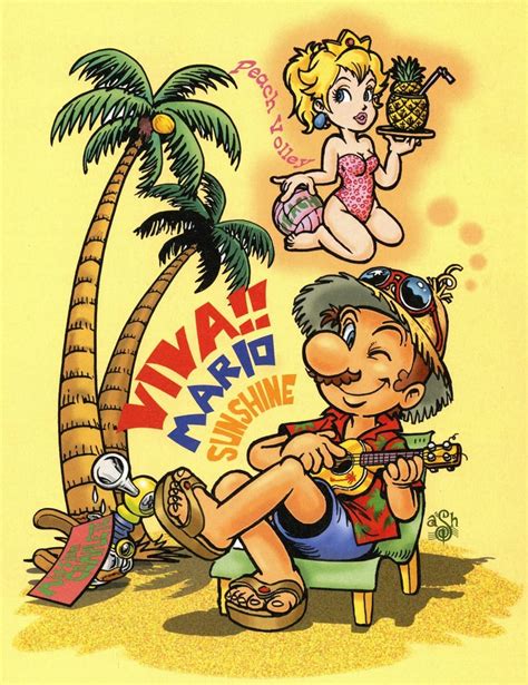 Princess Peach Mario And F L U D D Mario And More Drawn By
