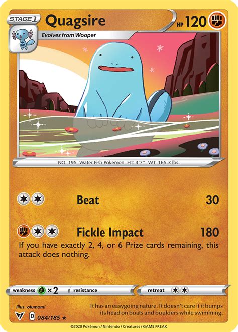 Quagsire Vivid Voltage Pokemon Card Pikawiz