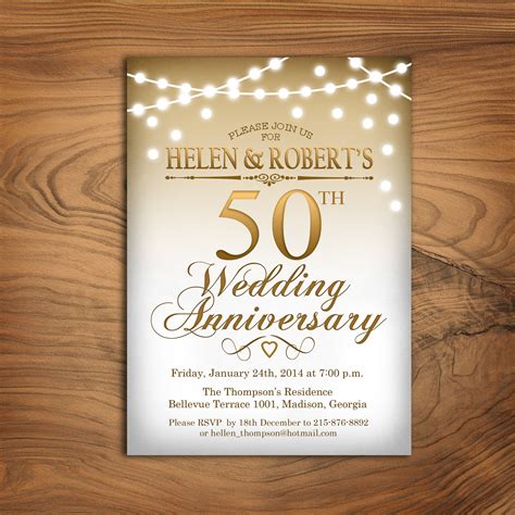 Th Wedding Anniversary Invitation Examples Illustrator Word