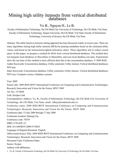 pdf mining high utility itemsets from vertical distributed databases