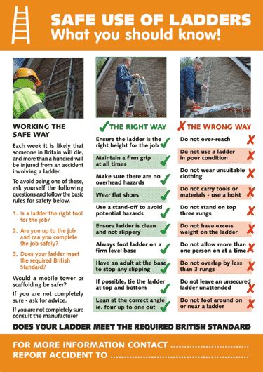 Using Ladders Safely Awareness Posters Your One Stop Health And