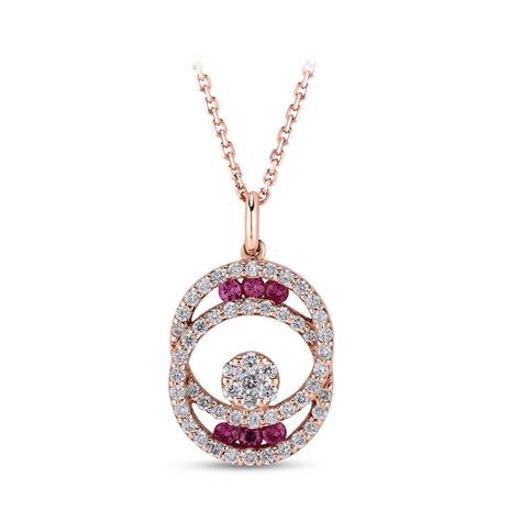 0 53 ct Rosa Saphir Diamant Anhänger mit Halskette 3000334864 Zen