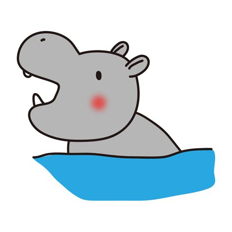 泣くカバの無料 フリー イラスト かわいい手描きの無料素材てがきっず保育園小学校介護施設にぴったりのフリー素材イラスト
