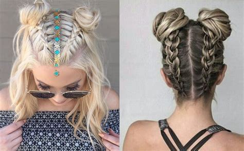 Resultado de imagen para 2 trenzas con el pelo suelto Moños con