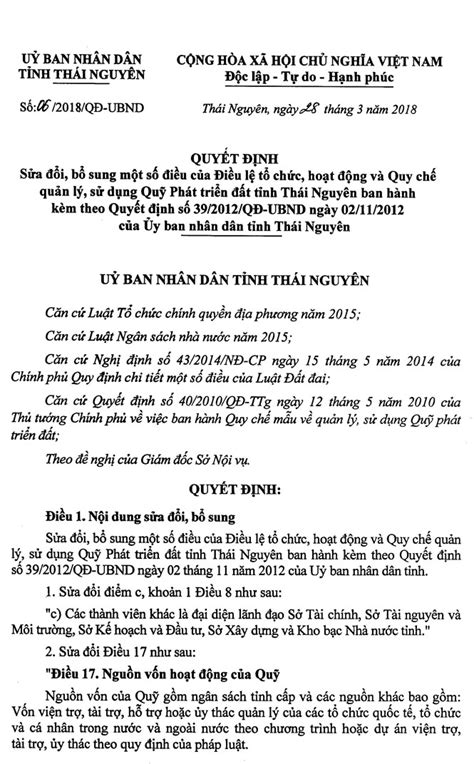 Sửa đổi bổ sung một số điều của Điều lệ tổ chức hoạt động và Quy chế