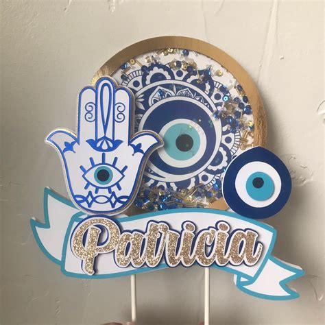 Evil Eye Shaker Cake Topper Hamsa Evil Eye Cake Topper Evil Etsy