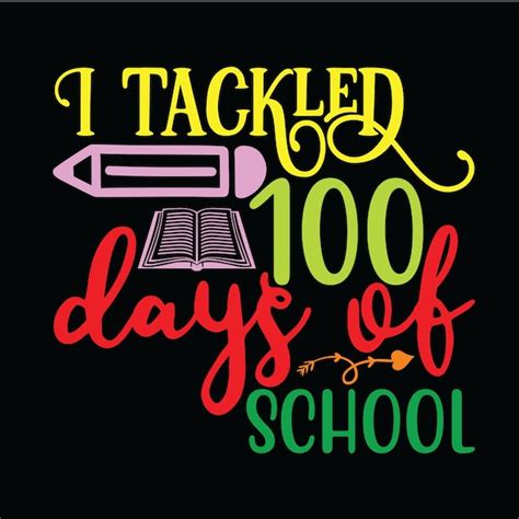 100 Tag Der Schule Svg T Shirt Design Premium Vektor