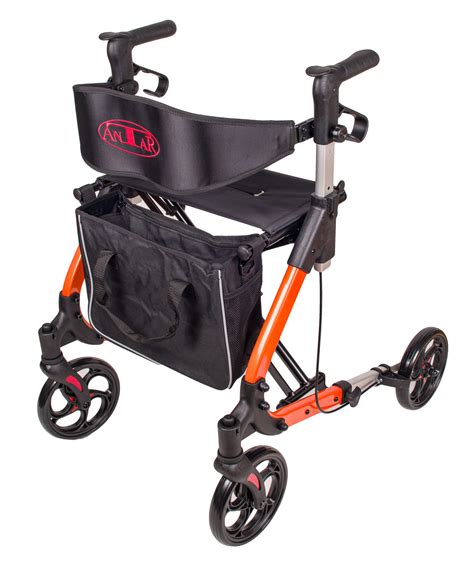 AT51034 Aluminium Vierrad Rollator Orange Antar Medizin GmbH