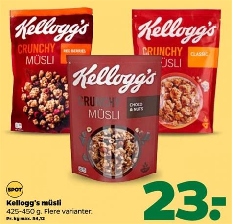 Kelloggs Müsli Netto januar 2023 Alle Tilbudsavis