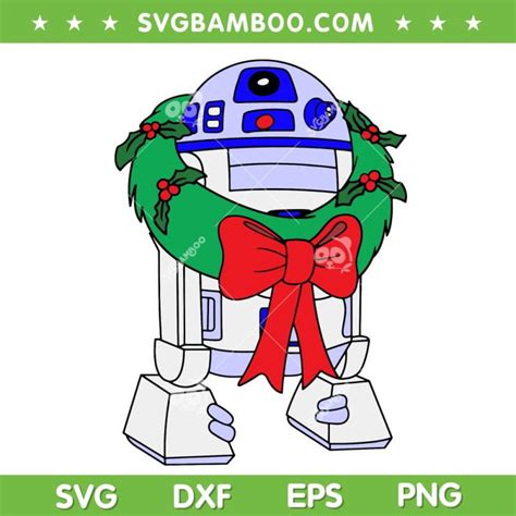 Star Wars R2 D2 Wreath Christmas SVG Mandalorian