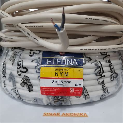 Jual KABEL ETERNA NYM 2 X 1 5 MM 1 ROLL KABEL KAWAT TEMBAGA ISI 2
