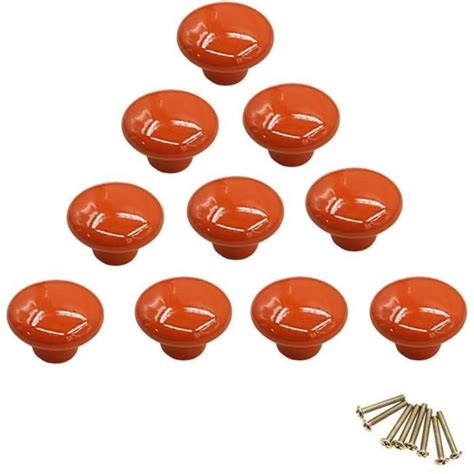 Lot De 10 Boutons De Placard Ronds Colorés En Céramique À Trou Unique
