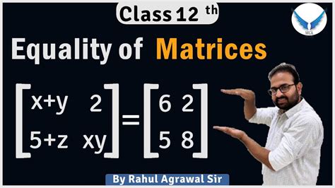 equality of matrix basics introduction matrices class 12th maths youtube