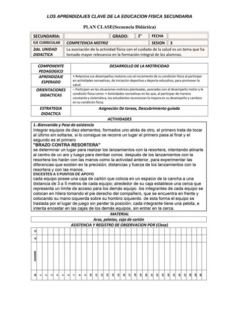 Planeacion Anual Educación Física 2 Secundaria 2021 2022
