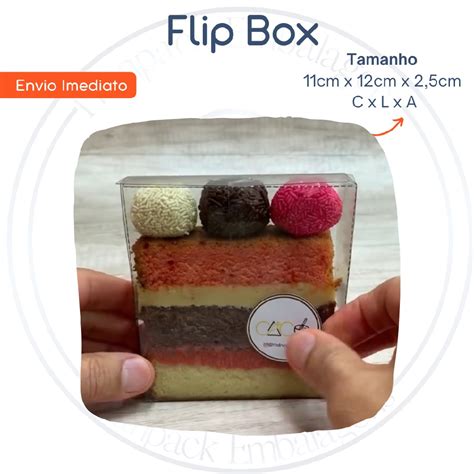 10un Embalagem Acetato Para Slice Cake E Doces Flip Box Shopee Brasil