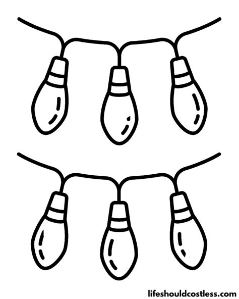 Christmas Lights Coloring Pages Free Printable PDF Templates Life