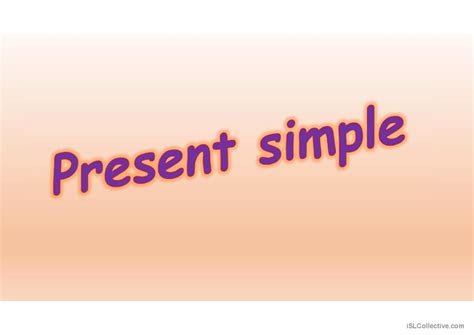 Present Simple English Esl Powerpoints