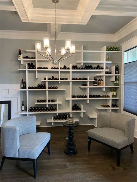 Cube Fixed Shelves Wine Rack With Smooth Accent Backer Living Room