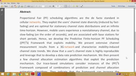 exploiting mobility in proportional fair cellular scheduling measurements and algorithms youtube