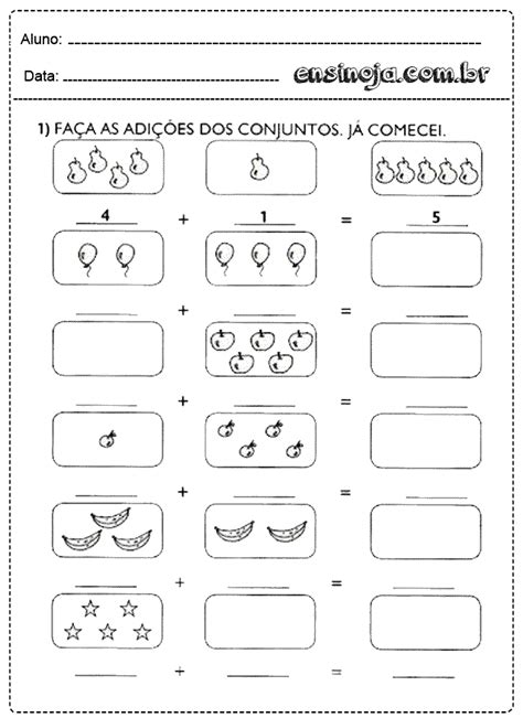 Atividades educação infantil matemática conjuntos Ensinoja