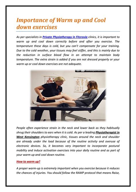 Importance Of Warm Up And Cool Down Exercises By Physiotherapy London
