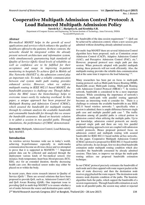 pdf cooperative multipath admission control protocol a load balanced multipath admission policy