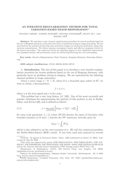 pdf an iterative regularization method for total · an iterative regularization method for