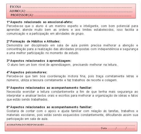 15 Opções de Modelo de relatório INDIVIDUAL do aluno