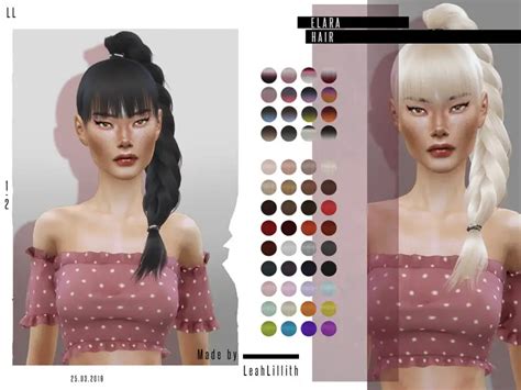 The Sims Resource Elara Hair By Leah Lillith Sims 4 Hairs