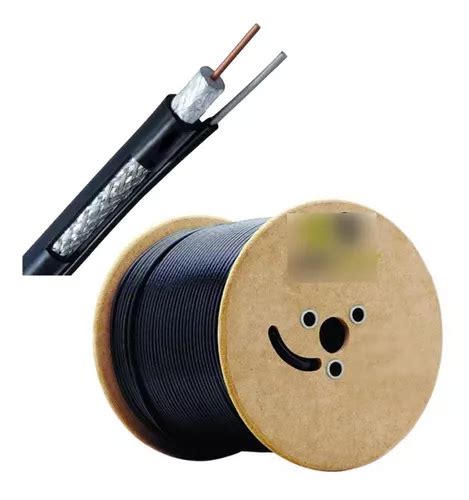 Bobina Cabo Coaxial Rg Preto Mensageiro Mts Parcelamento Sem