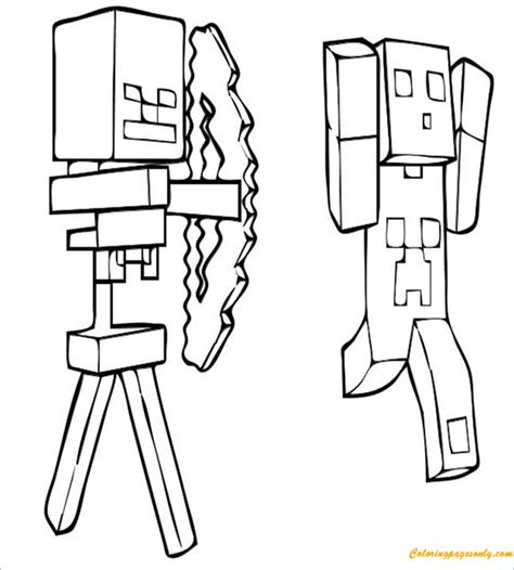 Creeper Minecraft Coloring Pages