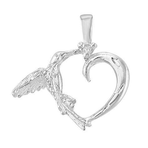 DIJE CORAZON HUECO CON COLIBRI