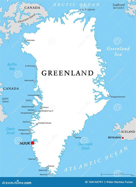 Greenland Political Map Vector Illustration CartoonDealer 87611310