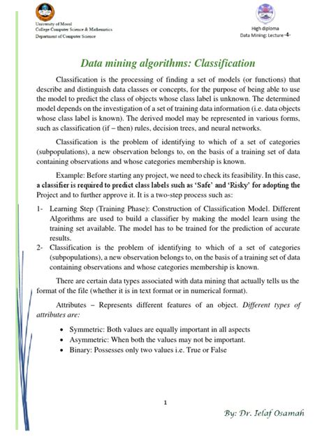 data mining algorithms classification l4 download free pdf statistical classification