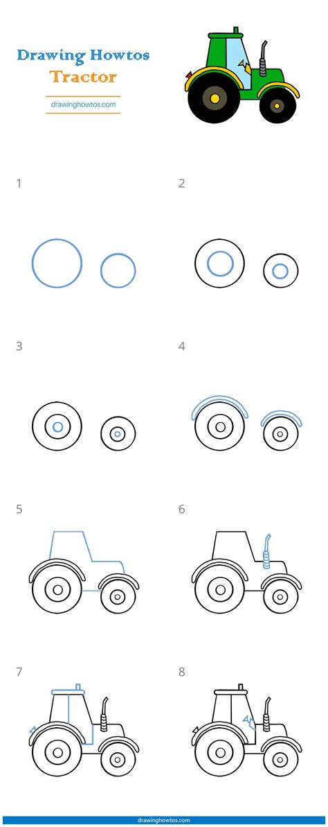How To Draw A Tractor Step By Step Easy Drawing Guides Drawing Howtos