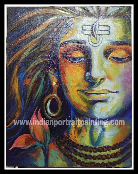 Lord Shiva Meditation Original Paintings Oil Canvas Portrait