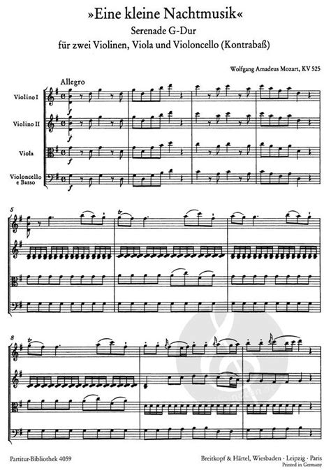 Eine kleine Nachtmusik von Wolfgang Amadeus Mozart Noten für